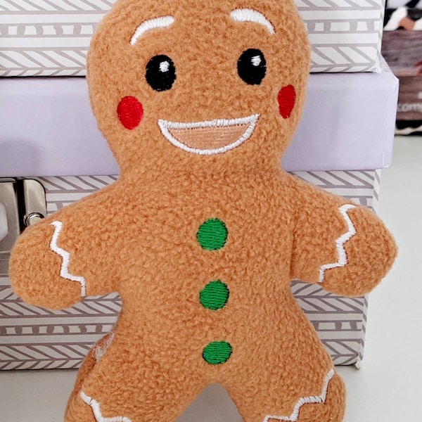 Gingerbread Man Embroidery Pattern , in the Hoop, ITH, Softie Stuffie ...