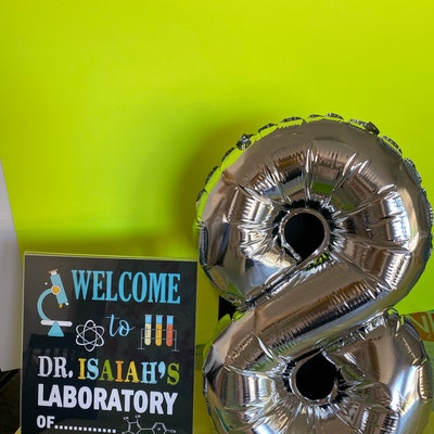 Science Welcome Sign, Mad Scientist Poster, Science Party Decor, Boy ...