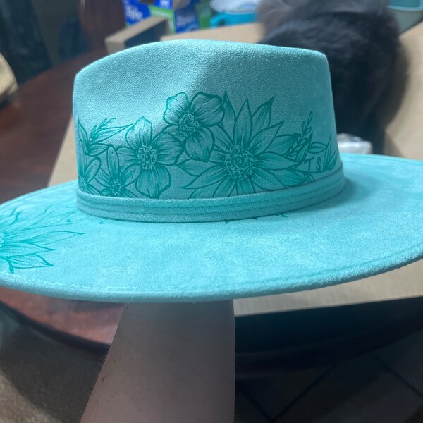 Suede Khaki Color Fedora Hat, Ready for Personalized Hand Burn, Layered ...