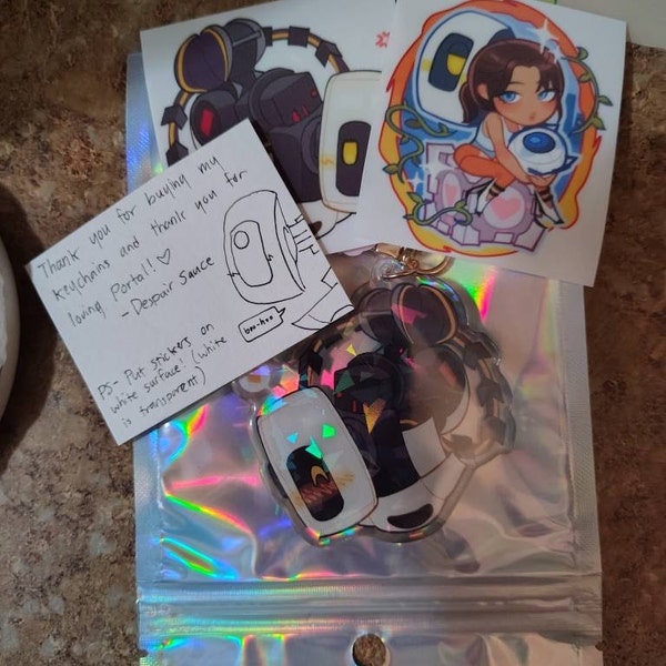 Portal 2 Glados Epoxy Glitter Keychain 2.5" Double Sided - Etsy