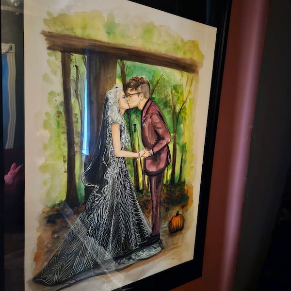 Personalized Hand-painted Couple Portrait, Anniversary Gift - Etsy UK