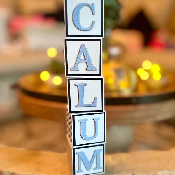 Custom Baby Name Blocks Baby Gift Baby Shower Newborn Nursery ...