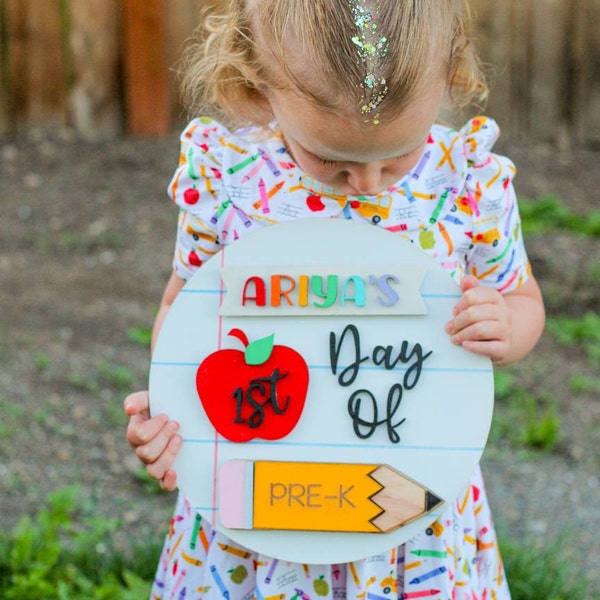 First Day of School Photo Prop, Back to School Sign Kit, Personalized ...