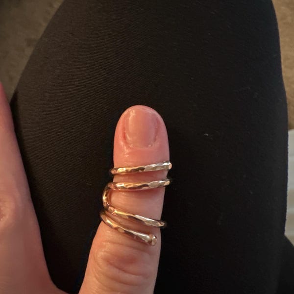 Copper Finger Splint Ring - Sterling Silver Lateral Deviation Arthritis ...
