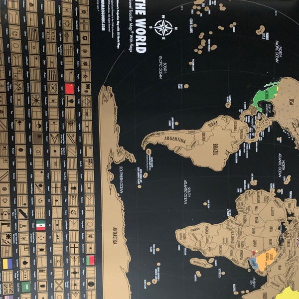 Scratch off World Map, Travel Tracker Map, World Map Poster, Traveler ...