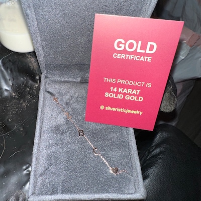 14K Solid GOLD Sideways Initial Necklace, Perfect Gift for Her ...