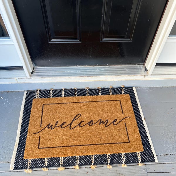 Welcome Y'all Doormat, Texas Country Welcome Mat, Flocked Coir Outdoor ...