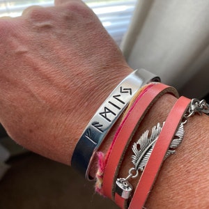 Viking, Runic, Elder Futhark, Hand Stamped Cuff With You Names, Words ...
