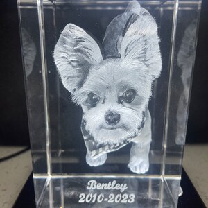 3D Crystal Glass Trophy Laser LED Wooden Small Light Stand Base Display ...