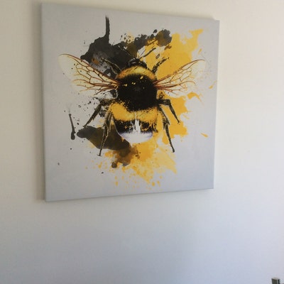 Bee Nature Paint Abstract Animals Canvas Art Print Box Framed - Etsy UK