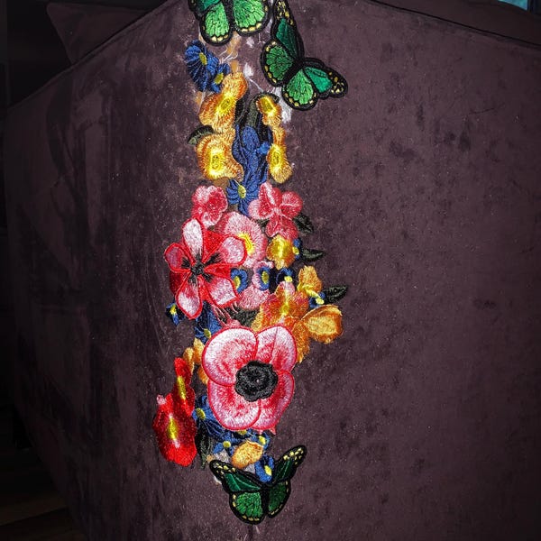 Extra Large Jumbo Floral Patch 3D Embroidered Multi Floral Garden ...