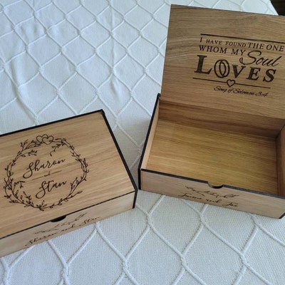 Personalized Wooden, Memory, Keepsake Storage Gift Box Valentines Gifts ...