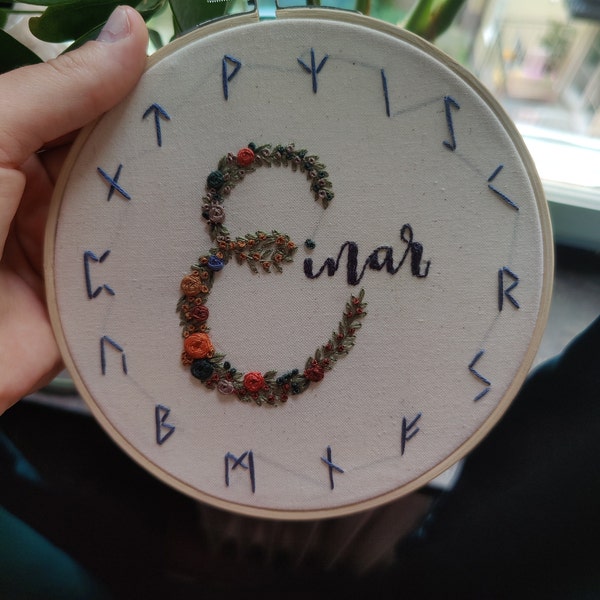 Hand Embroidered Name Hoop Custom by Order/custom Embroidery/name ...