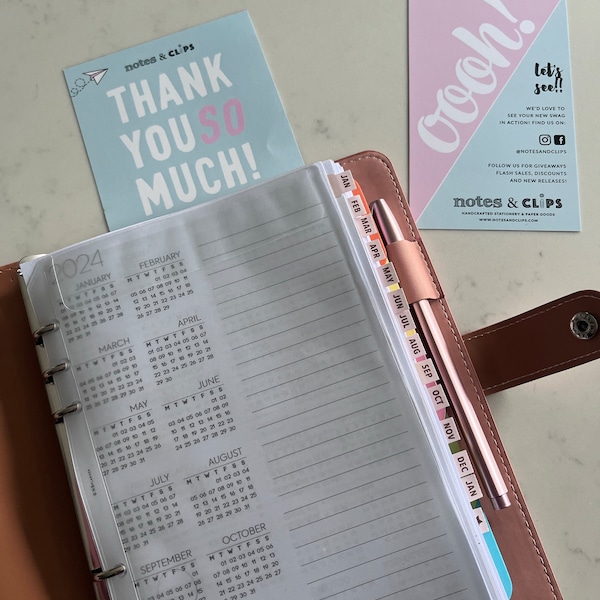 Blush & Foil Small Monthly Tabs - Etsy