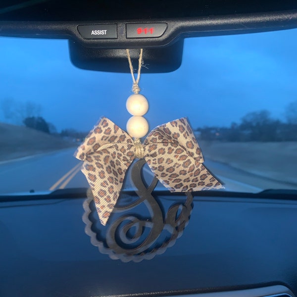 Monogram Car Charm, Letter Car Charm, Car Tassel,a-z Charm,mirror Car ...