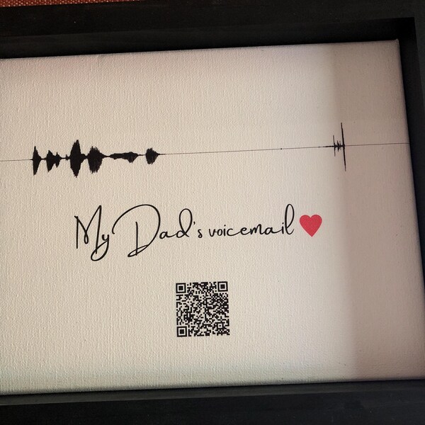 Soundwave Art QR Code Canvas — Memorial Voicemail Gift, Custom Framed ...