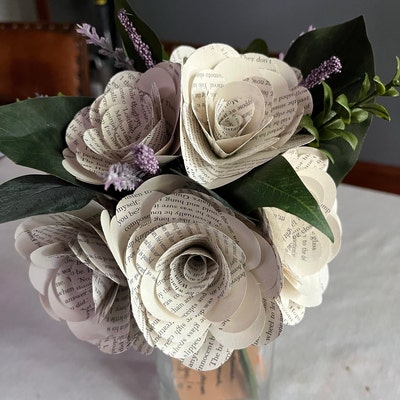 Custom Book Rose Bouquet, Wedding Bouquet - Etsy