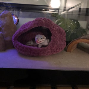 Leopard Gecko House, Crochet Pet Cave, Extra Soft Plush Pets Home ...