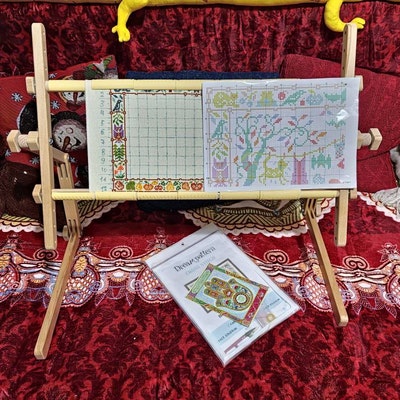 Needlework Table and Lap Hands-free Stand With Adjustable Frame Made of ...