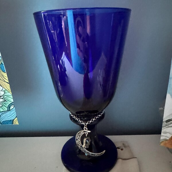 Hekate's Key, Moon Water Bottle, Evil Eye Charm, Full Moon Water Jar ...