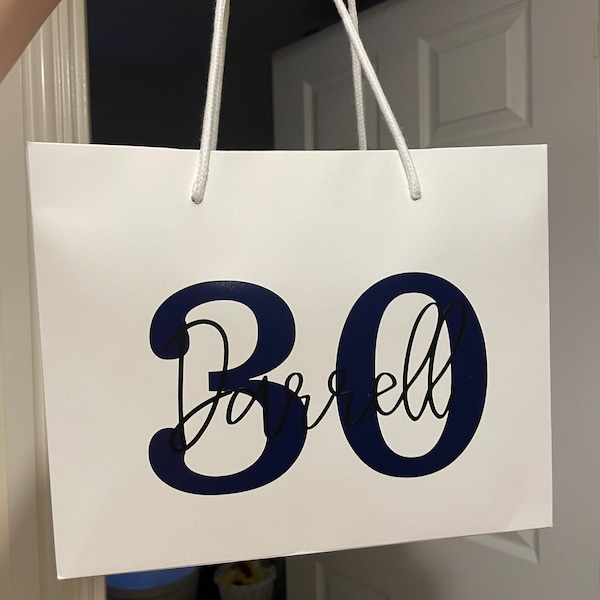 Personalised Birthday Gift Bags. Customized Names and Colours. Any Age ...