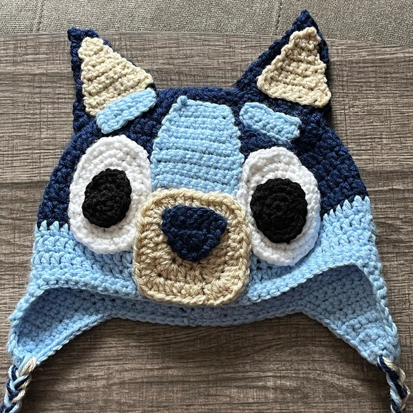 Crochet Blue Dog Hat Pattern, Crochet Pattern, Blue Dog, Hat Patterns ...