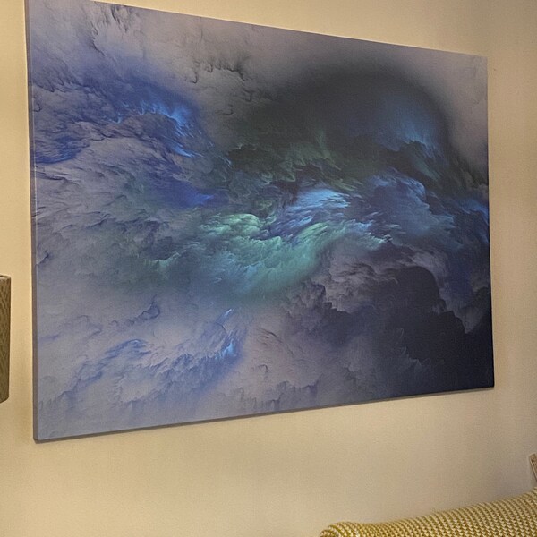 Turquoise Abstract Turquoise Wall Art Abstract Print Large Abstract Art ...