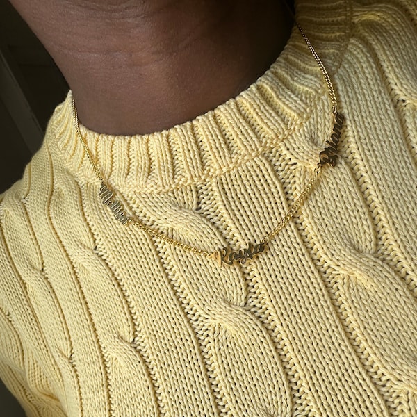 Multiple Name Necklace With Curb Chain by Caitlynminimalist ...