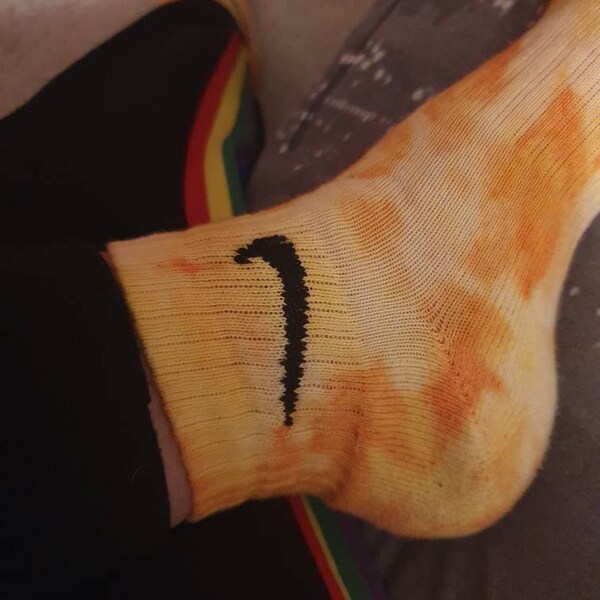 Tie Dye Nike Socks Hand Dyed Athletic Crew and Quarter Styles Multiple ...