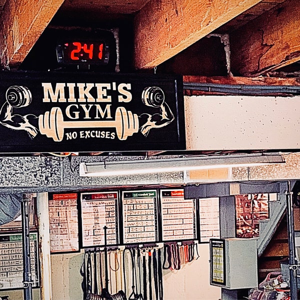 Personalized Gym Name Sign Custom Home Gym Workout Room Sign Gifts for ...