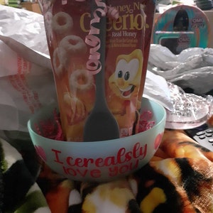 Personalized Valentine's Day Cereal Bowls Gift Set i Cerealsly Love You ...