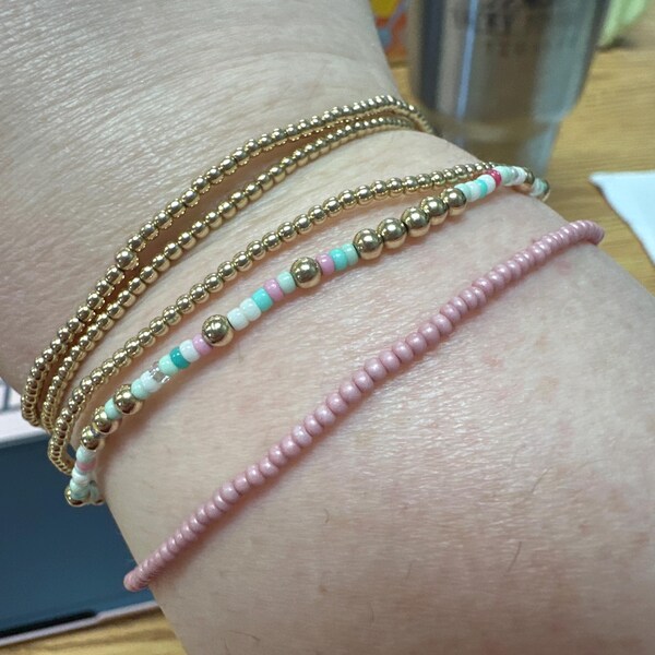 Light Blue Beaded Anklet Set, Beach Anklet, Boho Anklet, Beaded Anklet ...