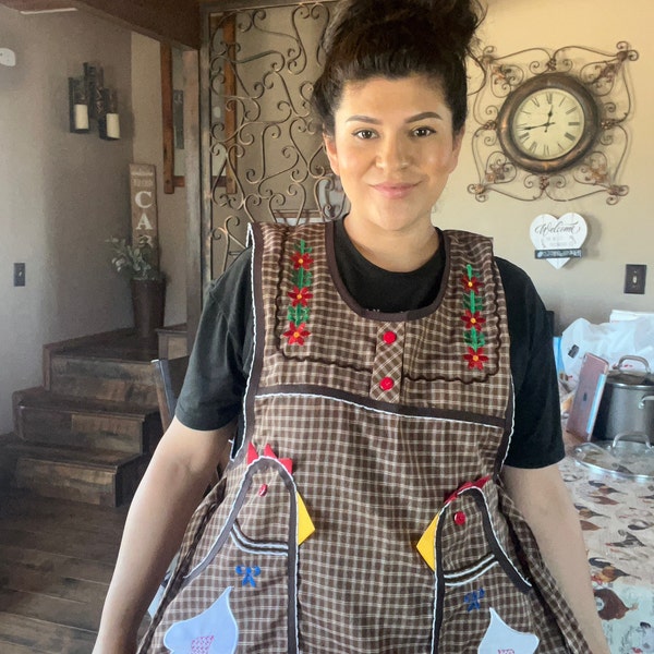 Mexican Traditional Apron. Mandil Bordado. Embroidered Polyester Apron ...