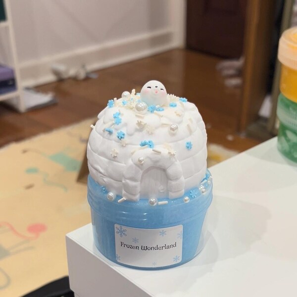 Tangerine Temptation Bingsu Slime Crunchy Slime Bubble Popping Slime ...