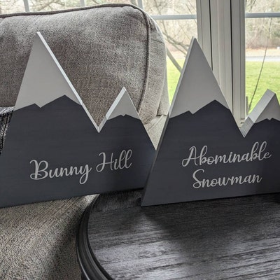 Wooden Mountains Centerpieces 3 Peak Rustic Table Numbers Mountain ...
