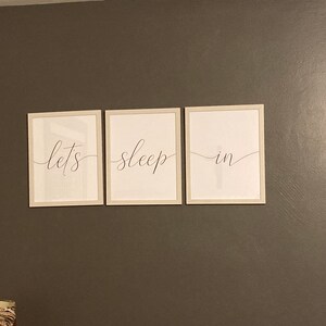 Set of 3 Prints,let's Sleep in Printable,bedroom Wall Art,home Decor ...