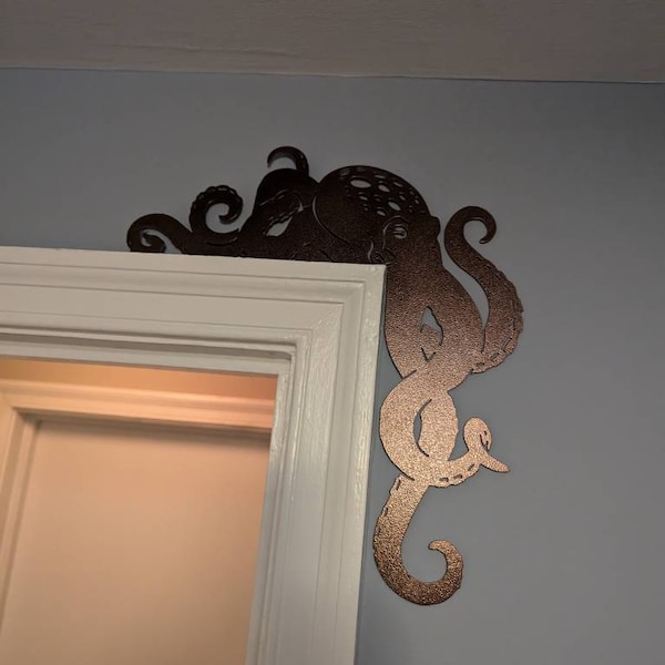 Octopus Door Frame Topper Metal | Door Frame Corner Sign | Metal Wall ...