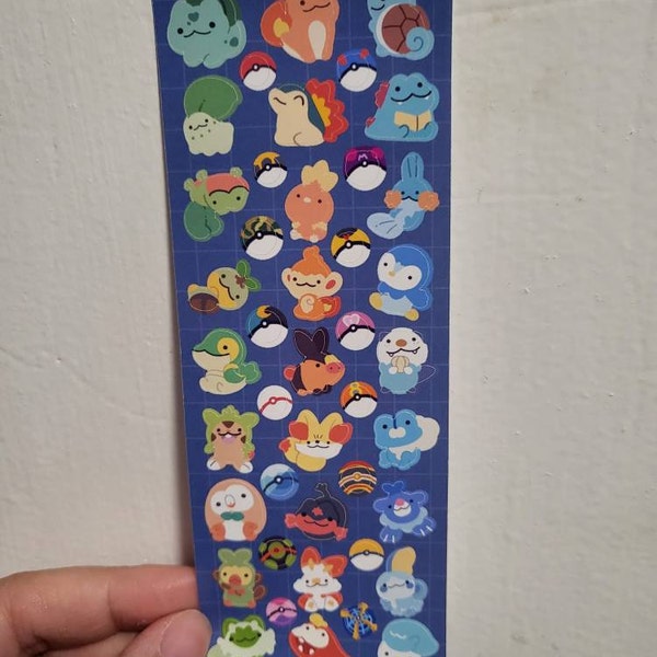 Tiny Pokemon Starters Sticker Sheet - Etsy
