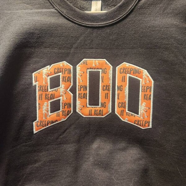 BOO Arched Applique Machine Embroidery Design Satin Stitch Four Sizes ...