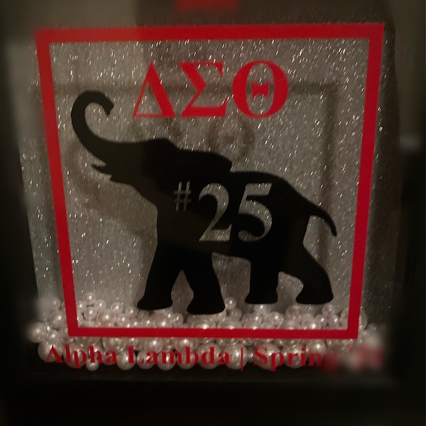 The **ORIGINAL** Personalized Elephant Shadow Box - Delta Sigma Theta ...