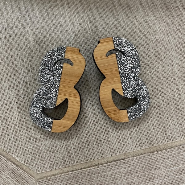 ABSTRACT ACRYLIC EARRINGS Large Lightweight Earrings Statement Earrings ...