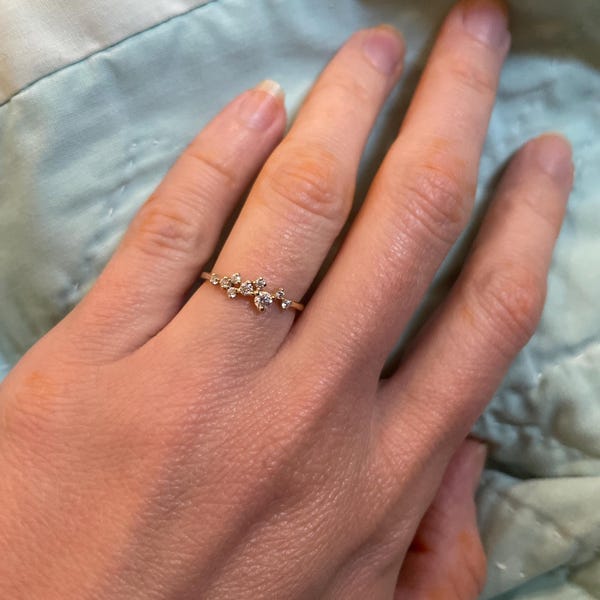 Triangle Ring / Diamond Ring / Trillion Rng / Gold Ring / Rose Gold ...