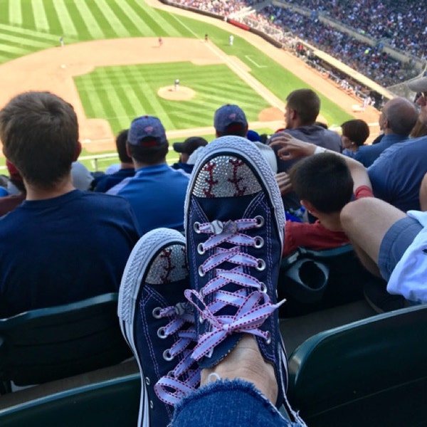 Baseball Bling Converse Shoes. Custom Women's Bedazzled Baseball ...