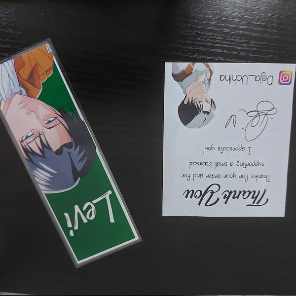 Glossy Laminated Bookmark Levi Ackerman Eren Jaeger Erwin Smith Attack ...