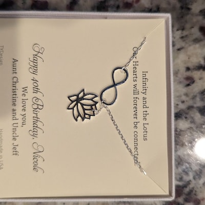 Sterling Silver Infinity Lotus Necklace,lotus Flower Necklace,sideways ...