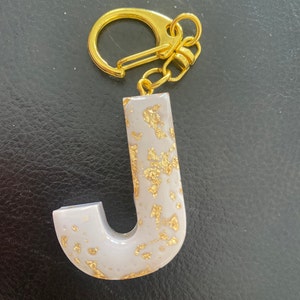 Custom Initial Keychain Pastel & Gold Letter Keychain - Etsy