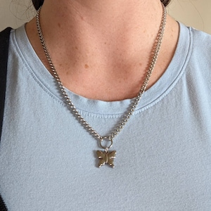 Stainless Steel Double Clasp O Ring Chain Necklace Grunge Alternative ...