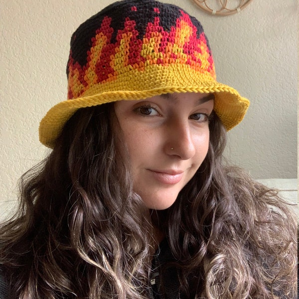 Crochet PATTERN: Flame Bucket Hat - Original Pattern - Etsy