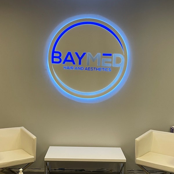 Custom 3D Logo Sign: Backlit LED Light Box for Business - Etsy