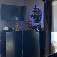 Death Star Display Shelf, LED Lighted Sign, Death Star Wars Wall Decor ...